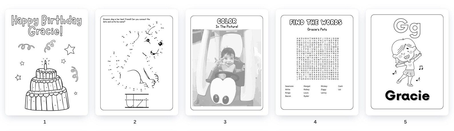 10 Page Personalized Coloring Book - Etsy