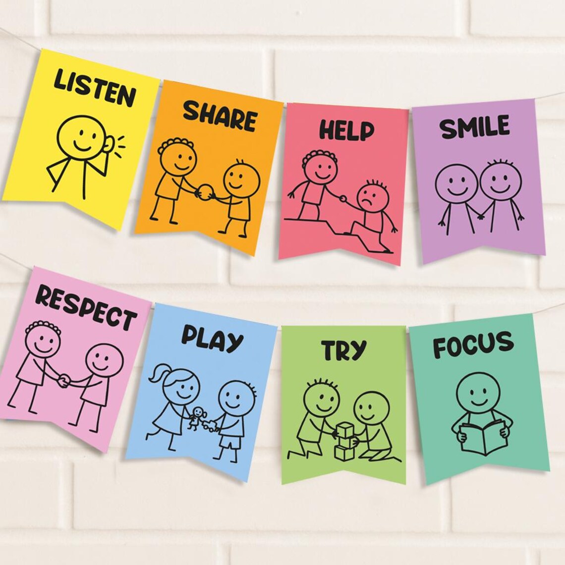 Classroom Rules Banner: 16 Positive Behavior Posters (two Sizes PDF) - Etsy