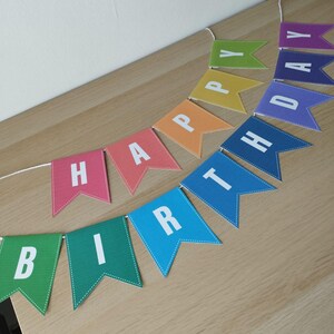 Colorful Happy Birthday Banner | Printable Party Decor | Digital ...