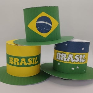 Printable Brazil Mini Top Hat | DIY Party Hat | Brazilian Flag Colors ...
