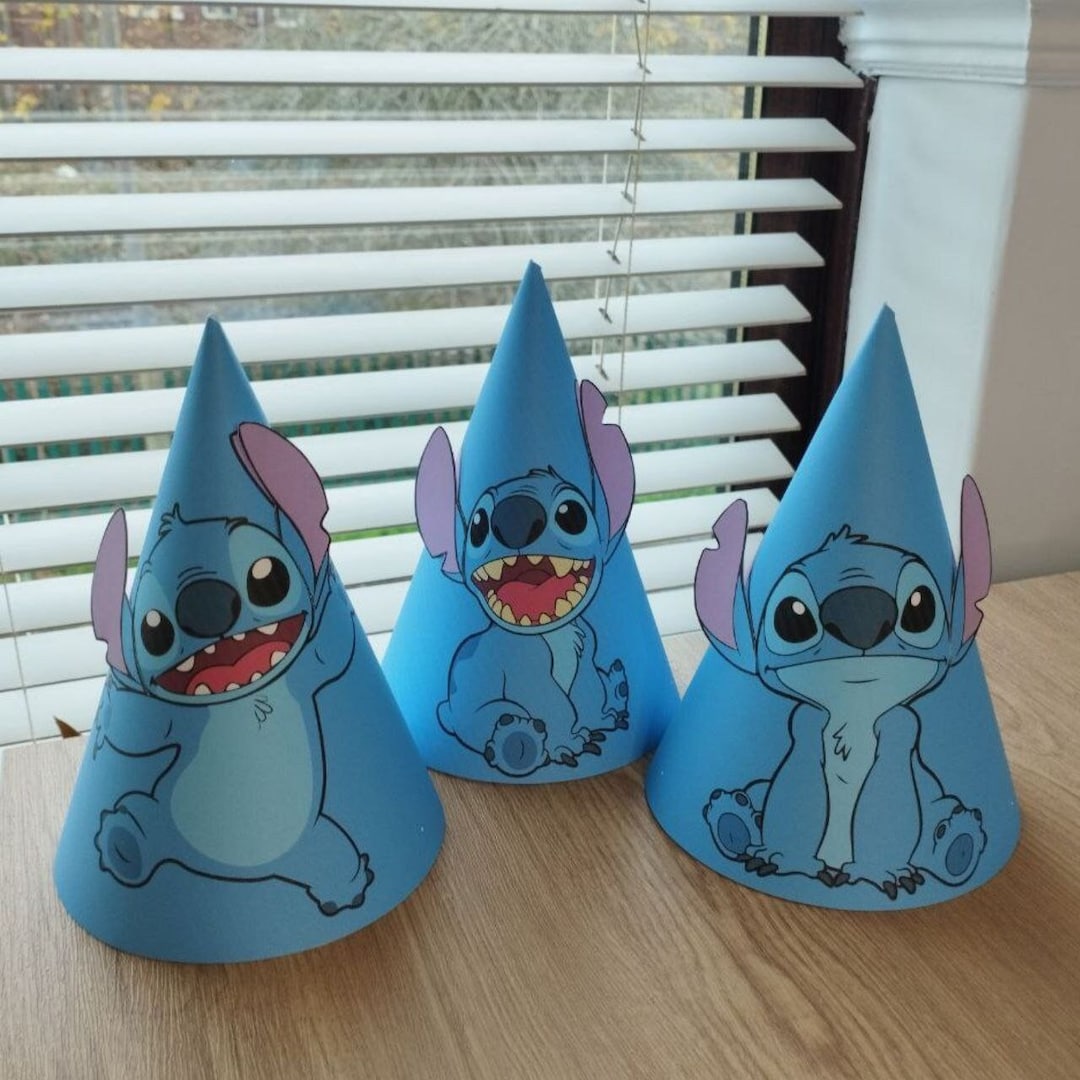 Stitch Party Printable | Cone Hats Digital - PDF Download - Etsy