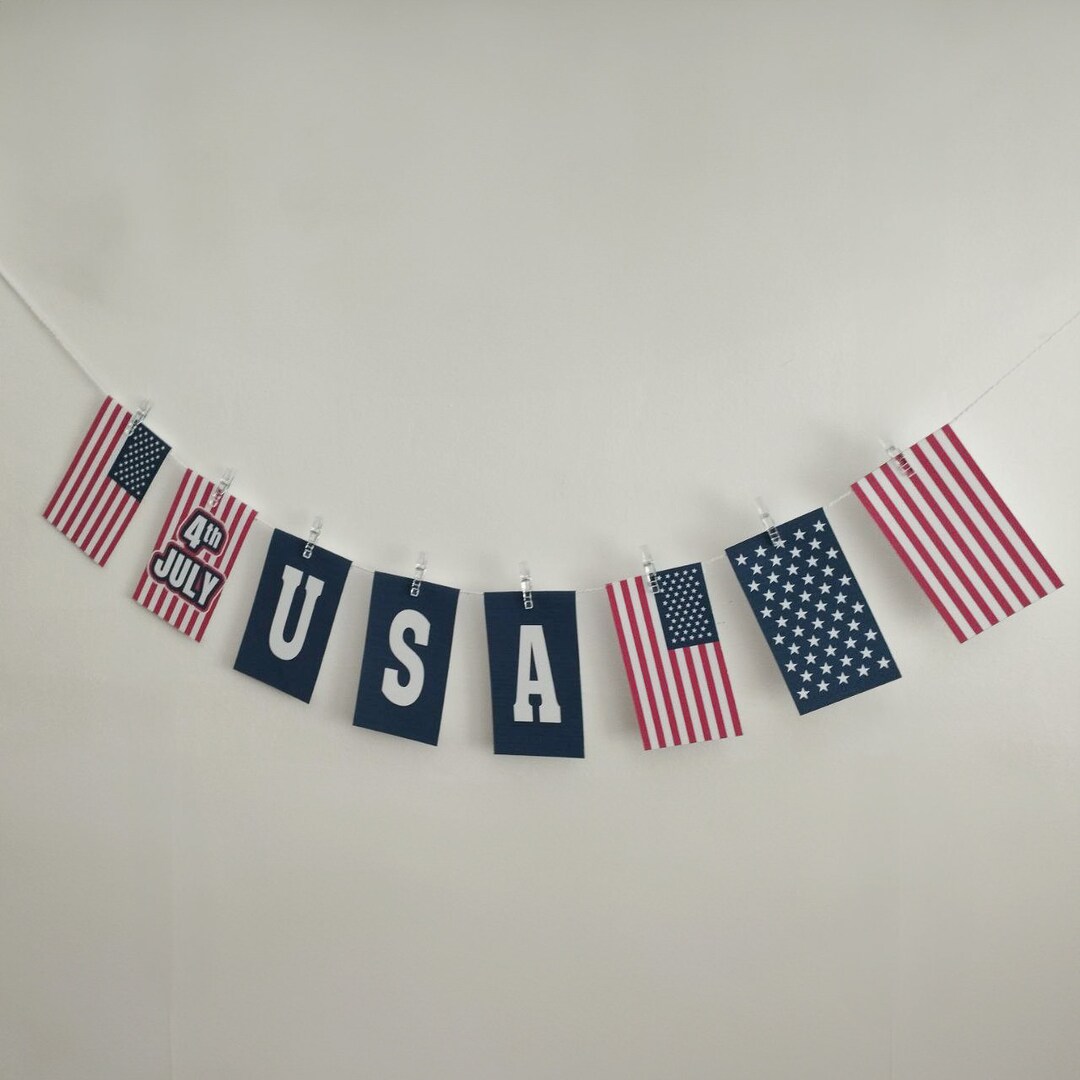 DIY - Patriotic Banner 4th of July | Printable | Digital File | PDF ...