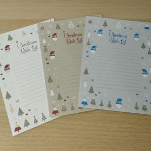 Printable Christmas Wish List for Kids - 3 Colour Variations in A4 ...