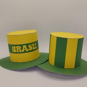 Printable Brazil Mini Top Hat | DIY Party Hat | Brazilian Flag Colors ...