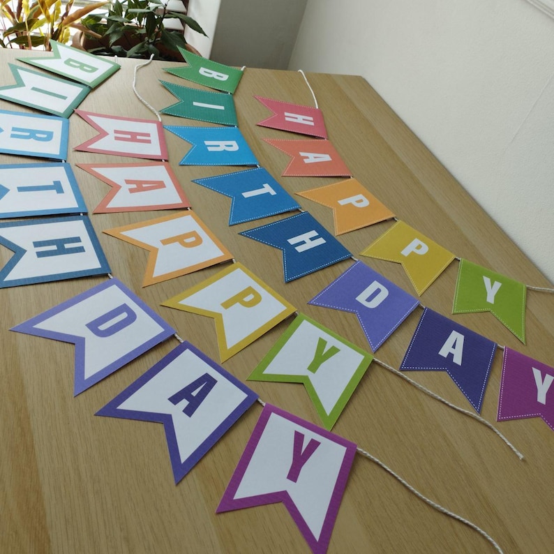 Colorful Happy Birthday Banner | Printable Party Decor | Digital ...