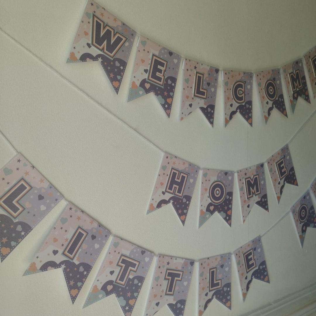 Welcome Home Little One Banner – Printable Baby Arrival Decoration ...