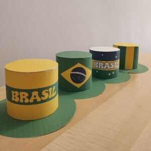 Printable Brazil Mini Top Hat | DIY Party Hat | Brazilian Flag Colors ...