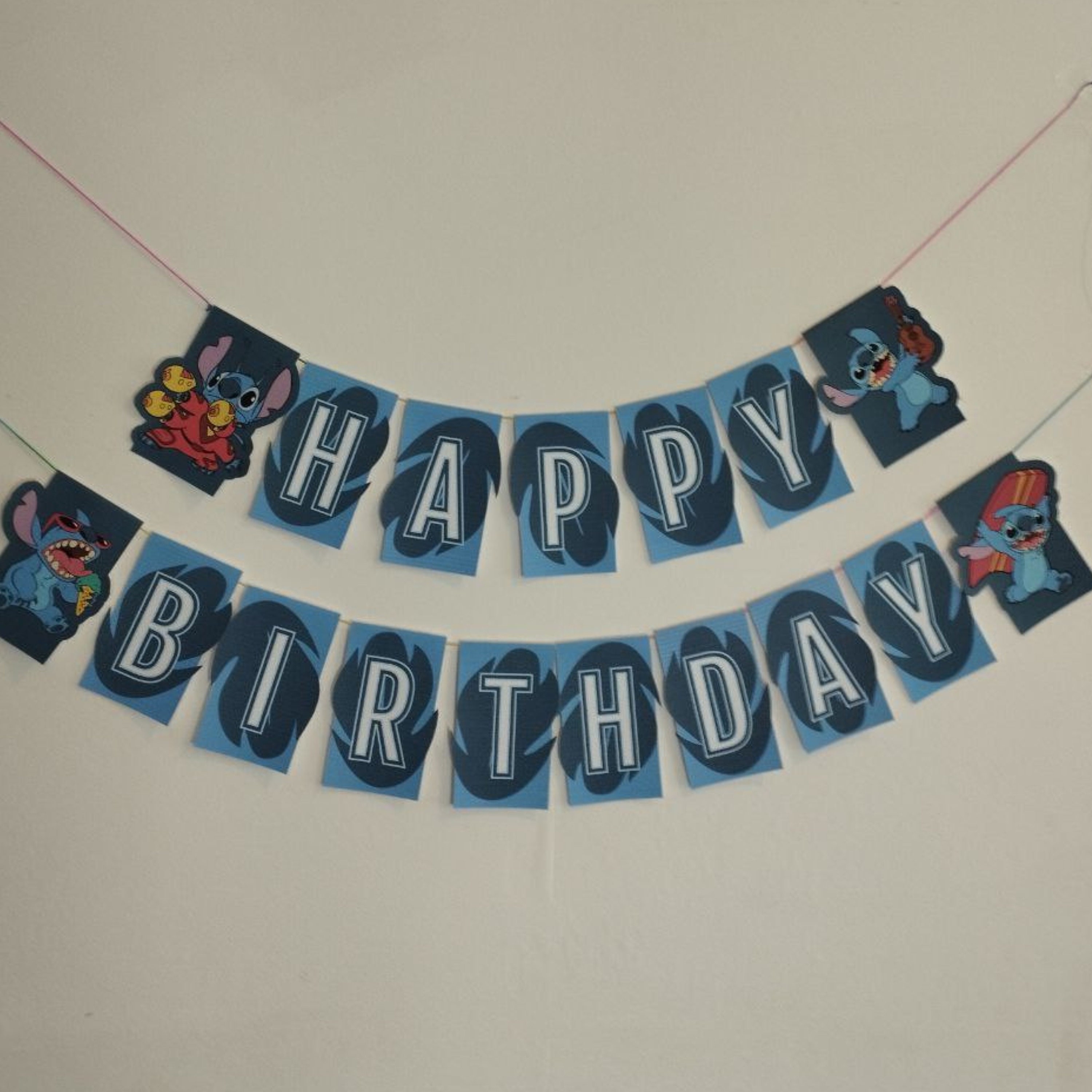 Stitch Banner Happy Birthday Printable | Banner Digital - PDF Download ...