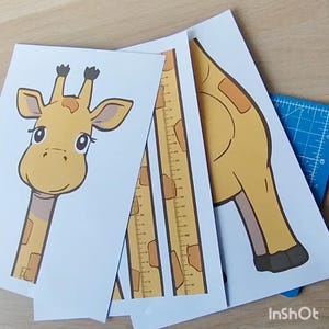 DIY Giraffe Growth Chart: Printable Digital Template for Kids' Rooms ...
