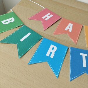 Colorful Happy Birthday Banner | Printable Party Decor | Digital ...