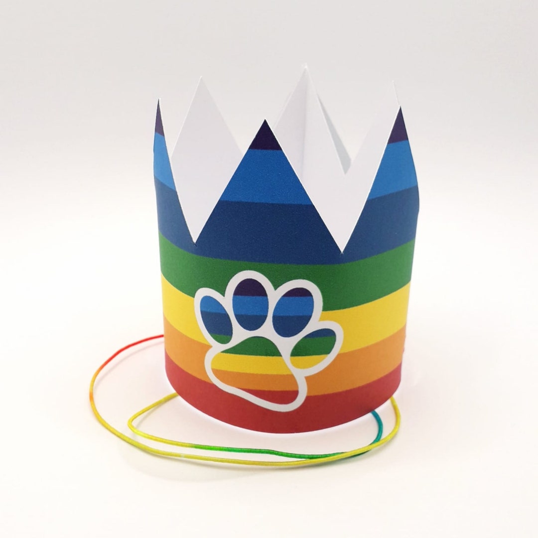 Printable Party Crown | Dog Crown | Party Crown Colourful Paw | Digital ...