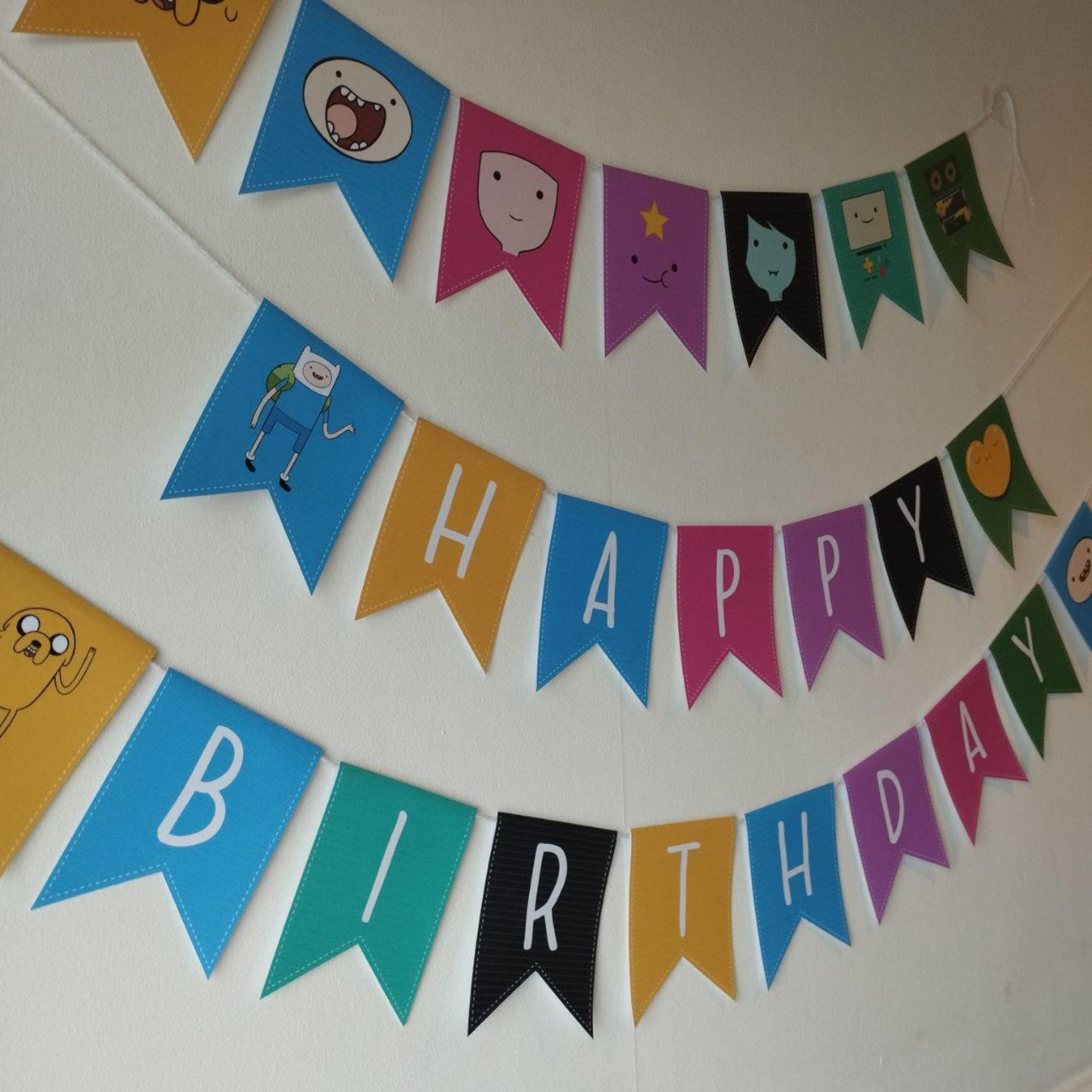 Adventure Time Birthday Banner: Colorful Party Decoration (PDF Download ...