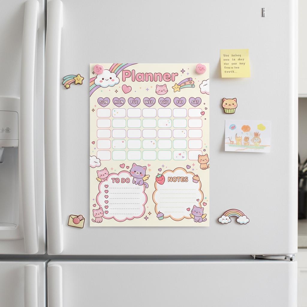 Kawaii Weekly Planner Printable | Cute Pastel Planner Page | Weekly ...