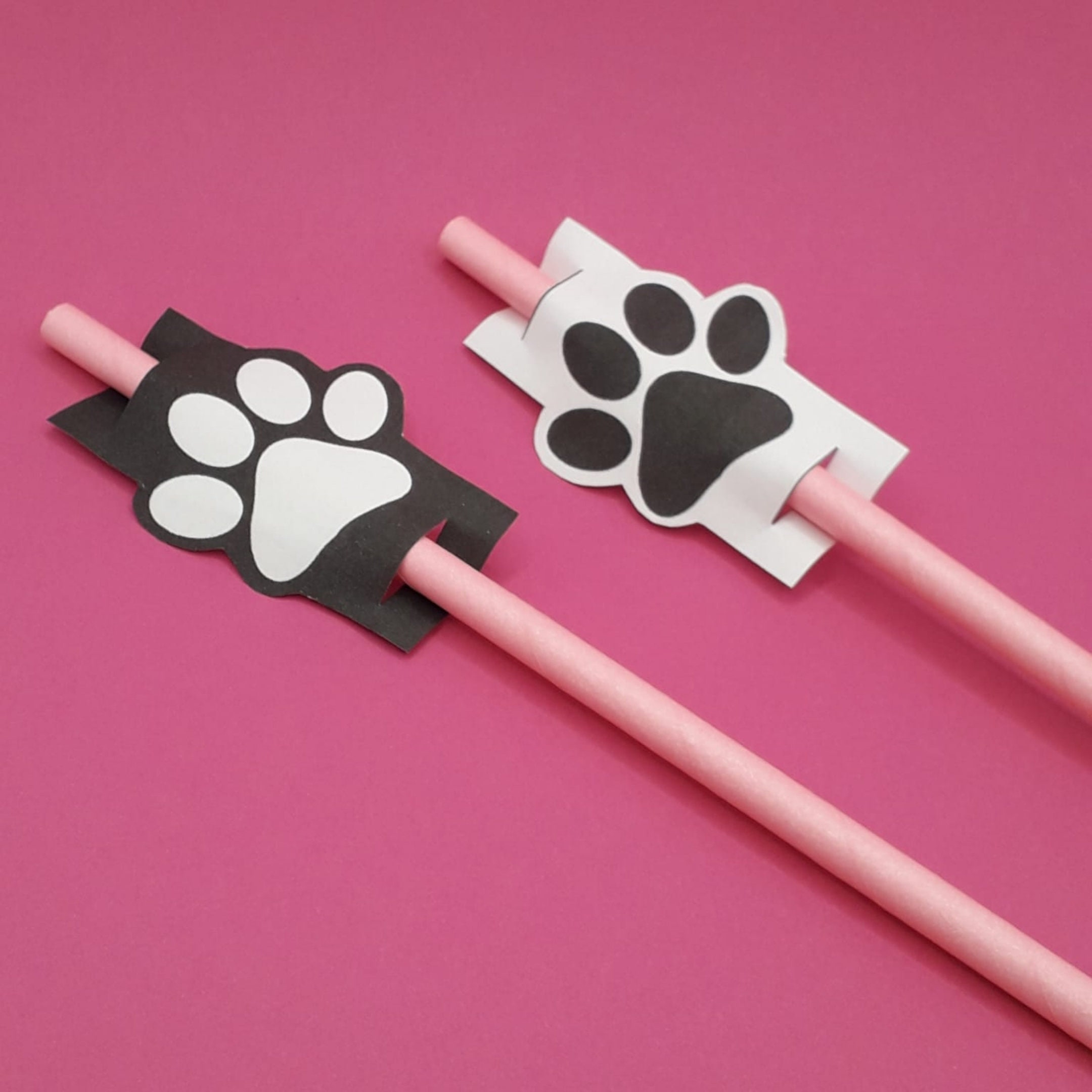 Paw Print Straw Toppers: Pet Birthday Party Decorations (PDF) - Etsy