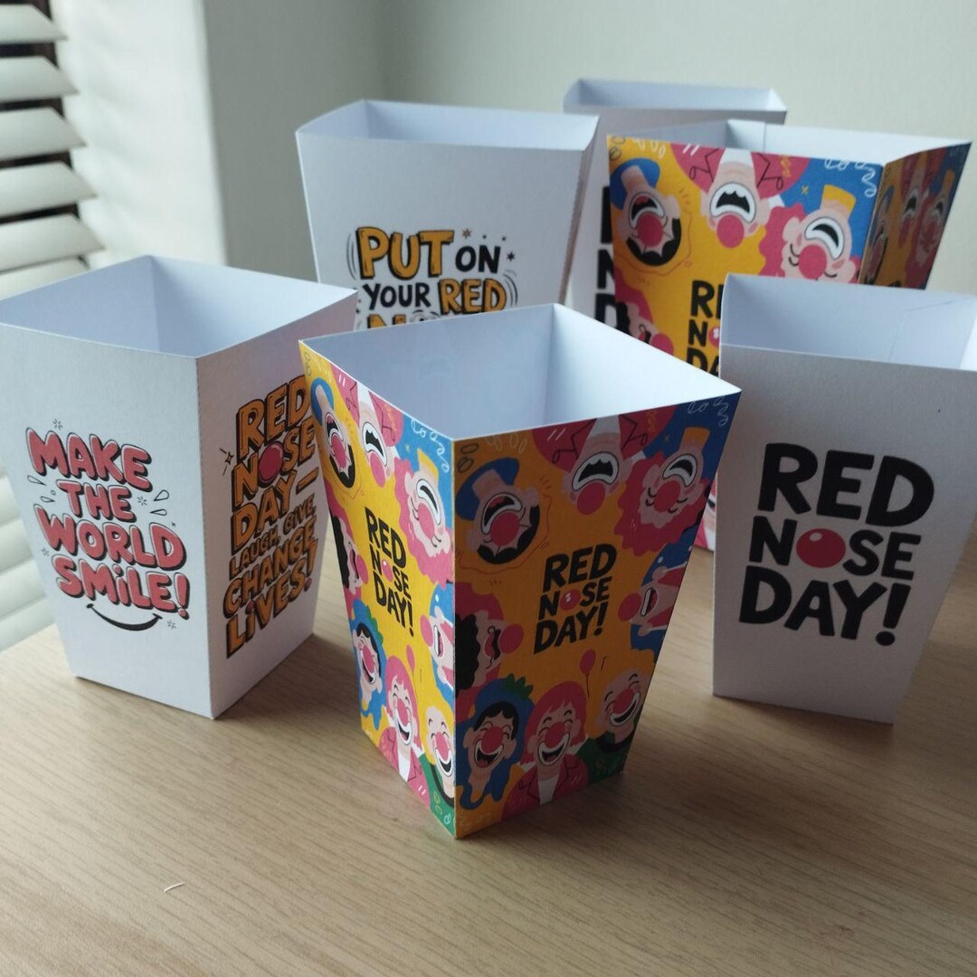 Printable Popcorn & Treat Box | Red Nose Day | Digital Download - Etsy