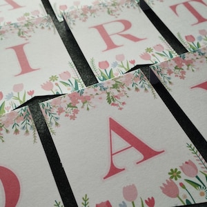 Floral Happy Birthday Banner | Printable Spring Party Decor | Digital ...