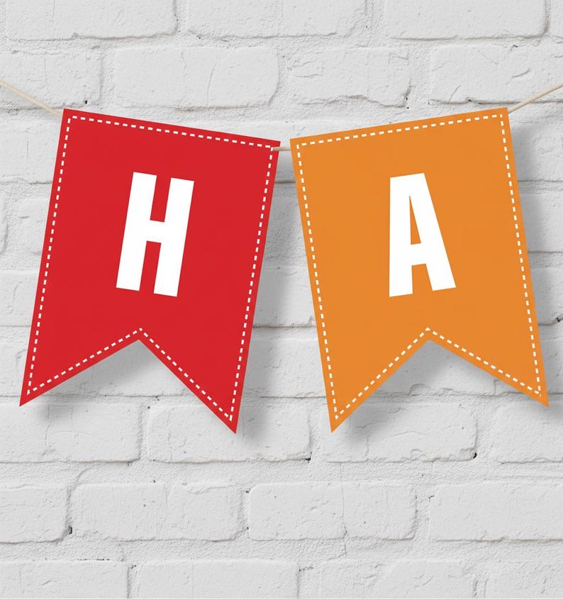 Colorful Happy Birthday Banner | Printable Party Decor | Digital ...