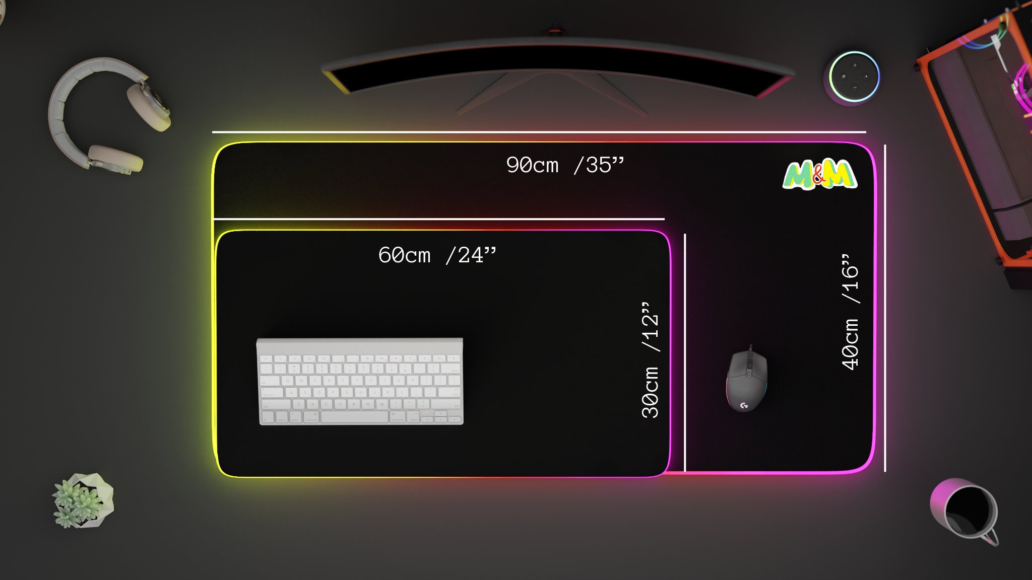 Waifu Mouse Pad Anime Girl Brown Eyes Sexy LED Illuminate - Etsy