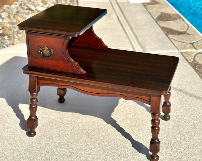 Antique Chippendale Handle Two Tier Step End Table - Etsy