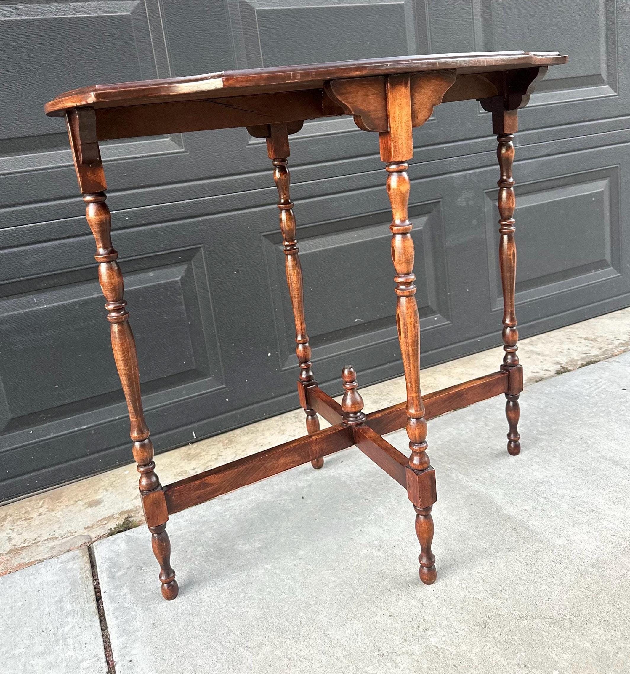 Antique Early 1900's Solid Wood Spindle Leg Foyer Entry Table - Etsy