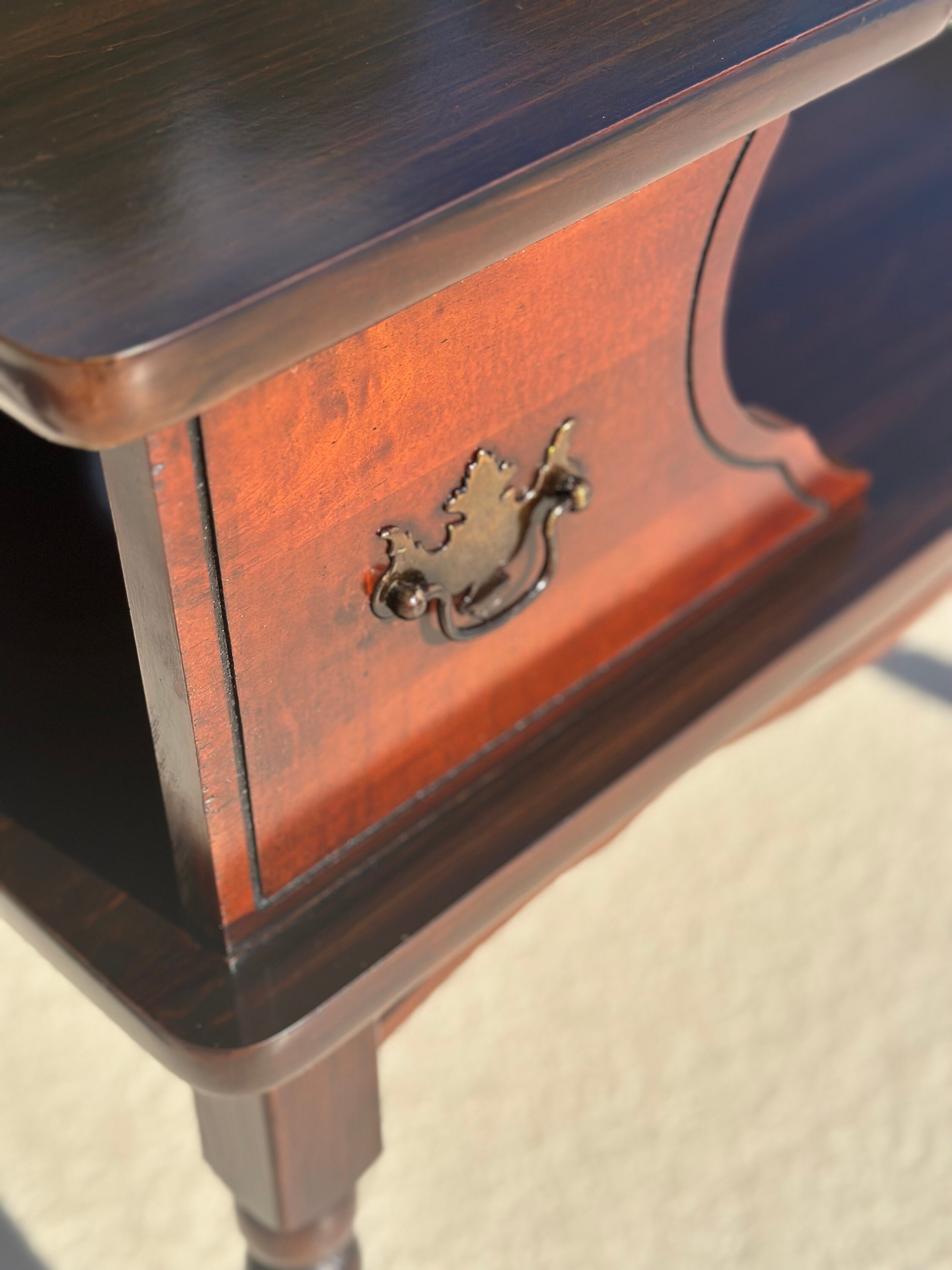 Antique Chippendale Handle Two Tier Step End Table - Etsy