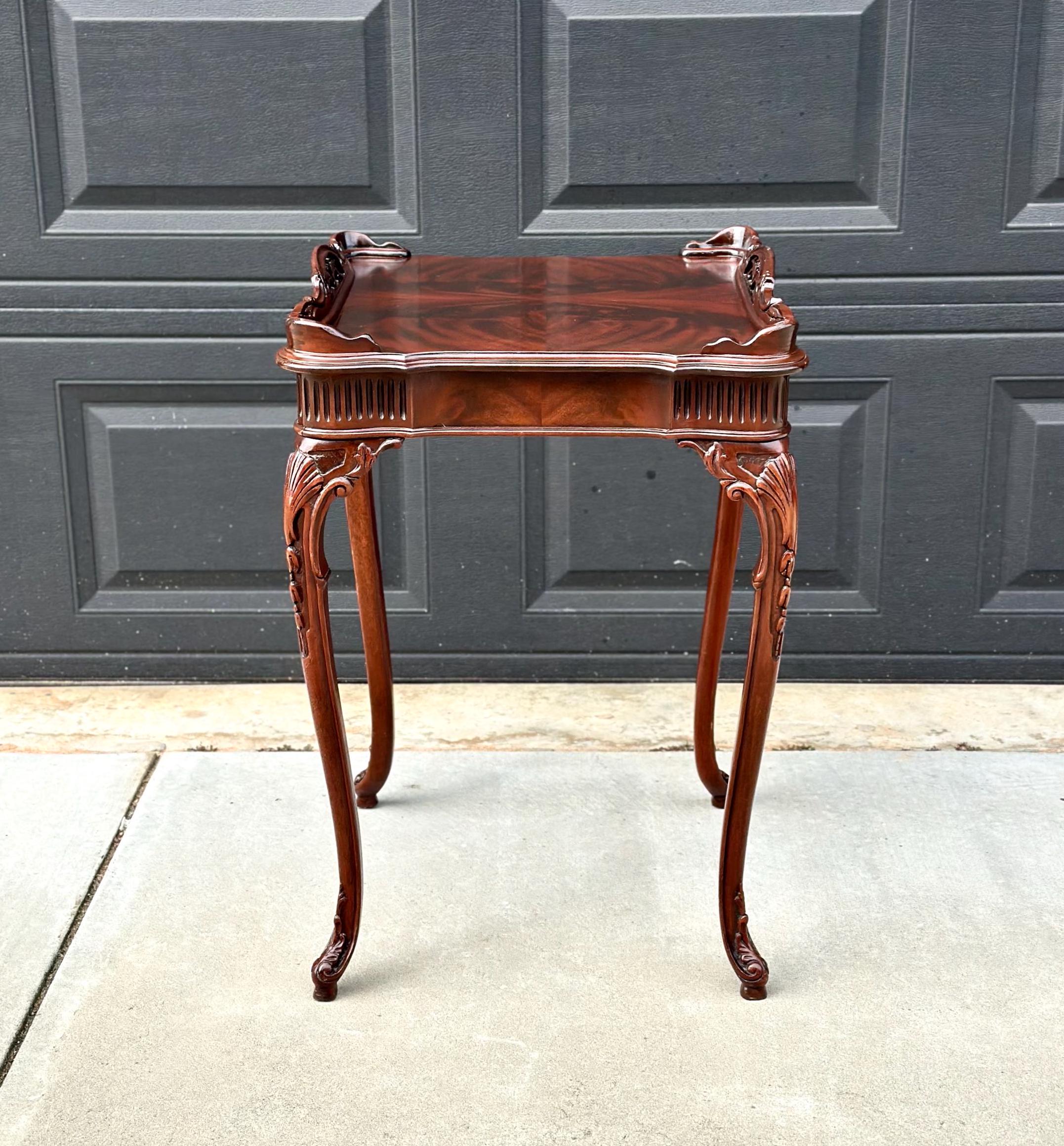 Vintage 1950's Carved Mahogany Square Side Table - Etsy
