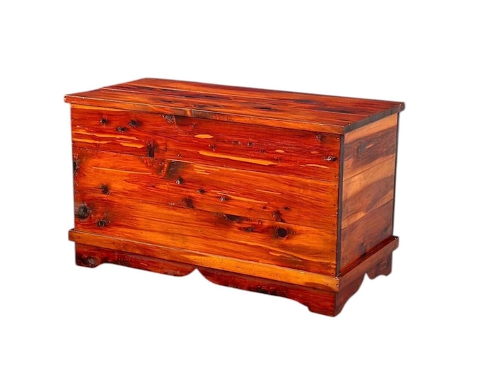 Vintage 1960's Handcrafted Solid Cedar Wood Chest - Etsy