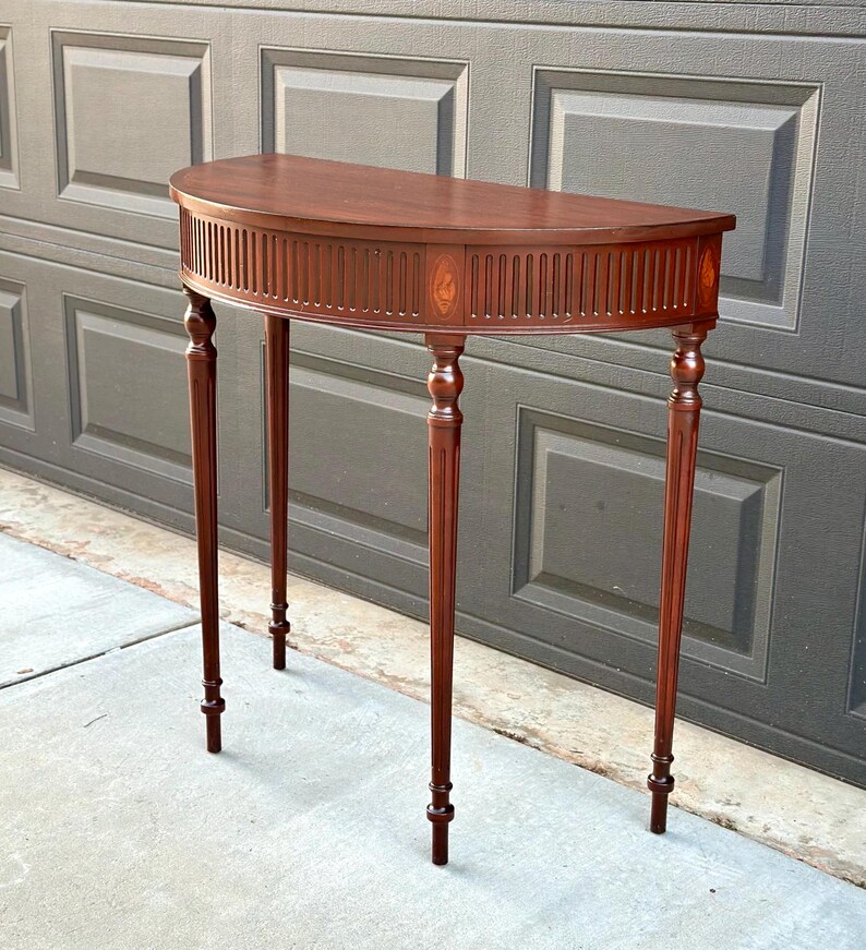 Vintage Mahogany Demilune Console Entry Table - Etsy