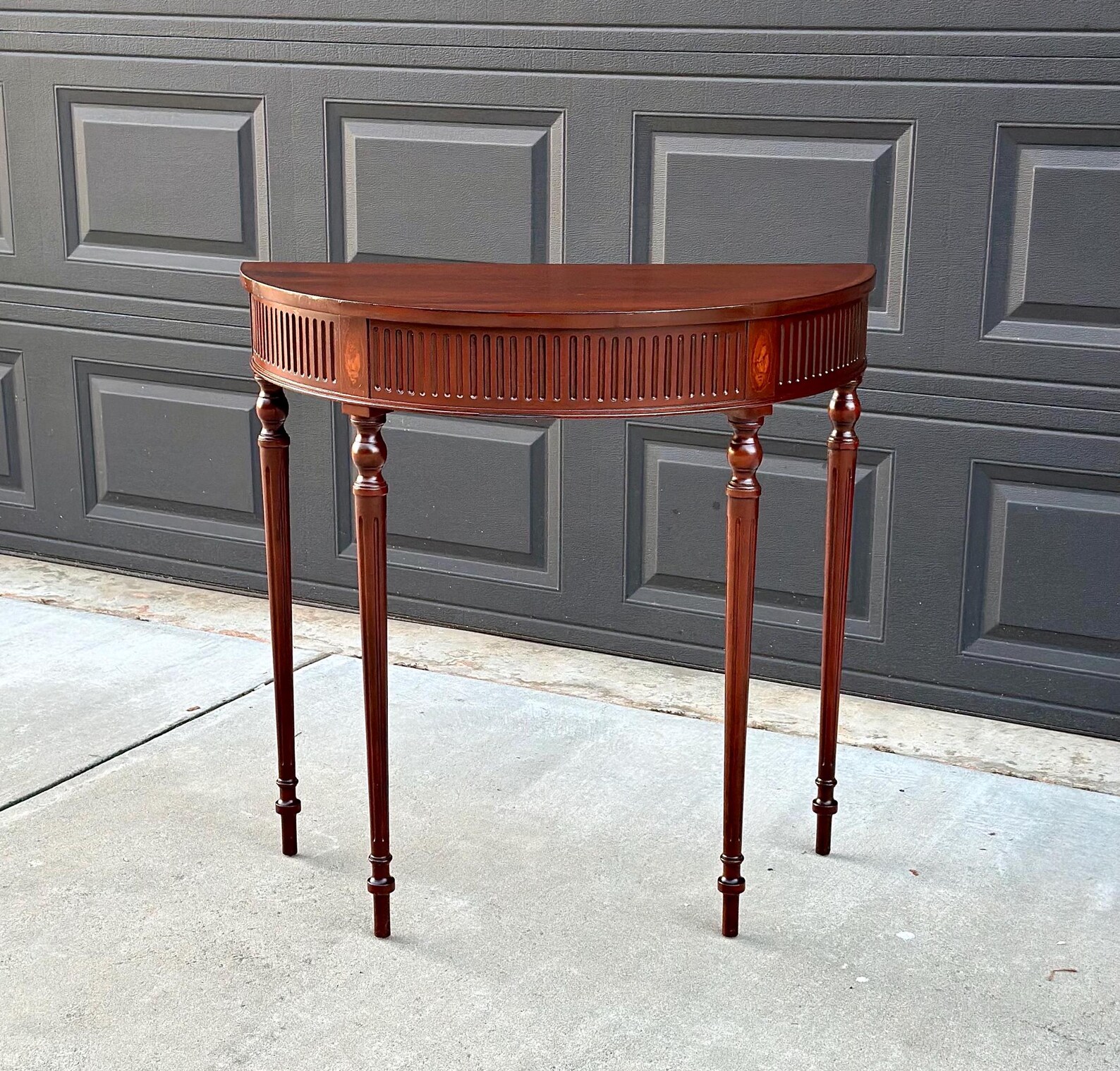 Vintage Mahogany Demilune Console Entry Table - Etsy