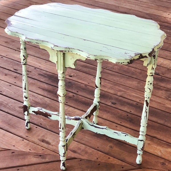 Antique Green Table - Etsy