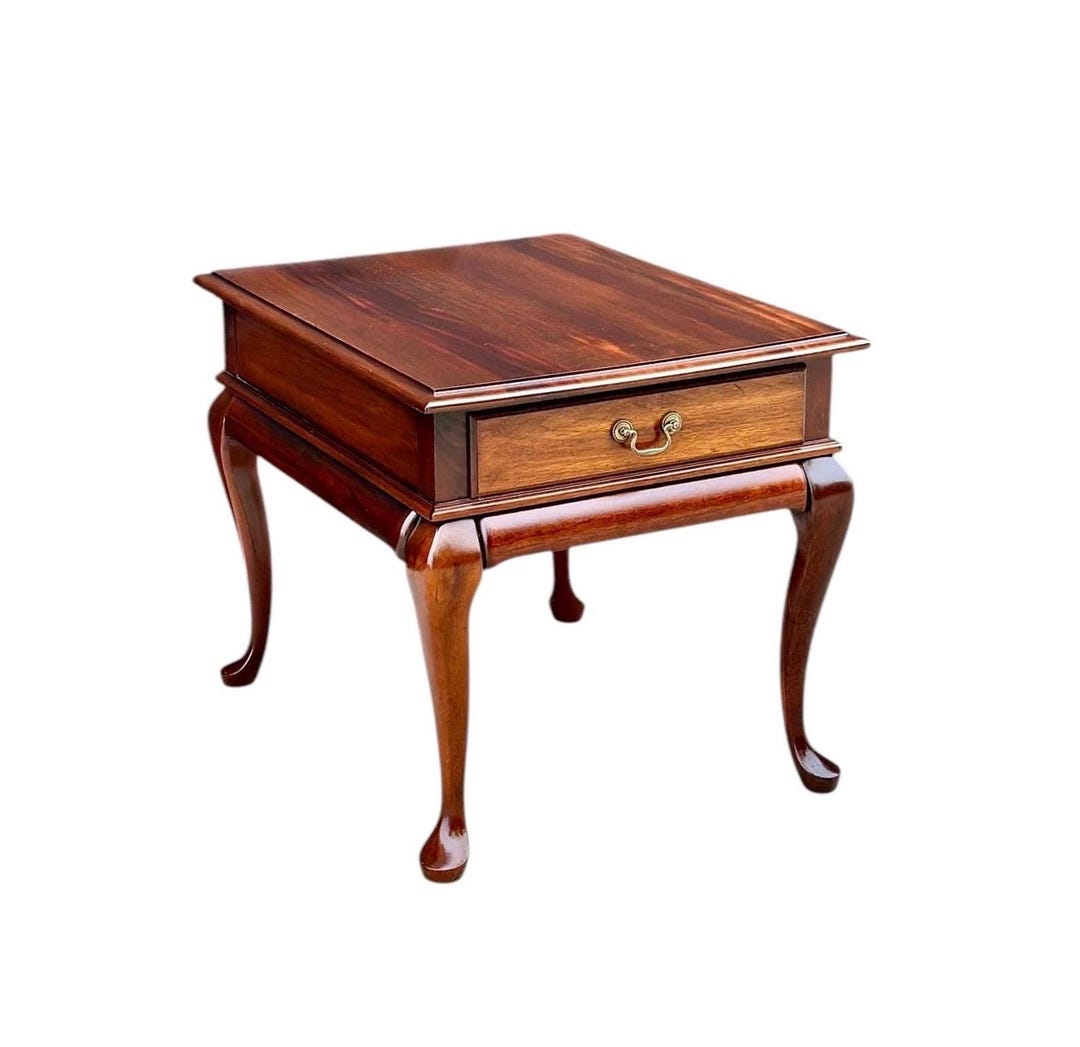 Vintage Cherry Queen Anne End Table - Etsy