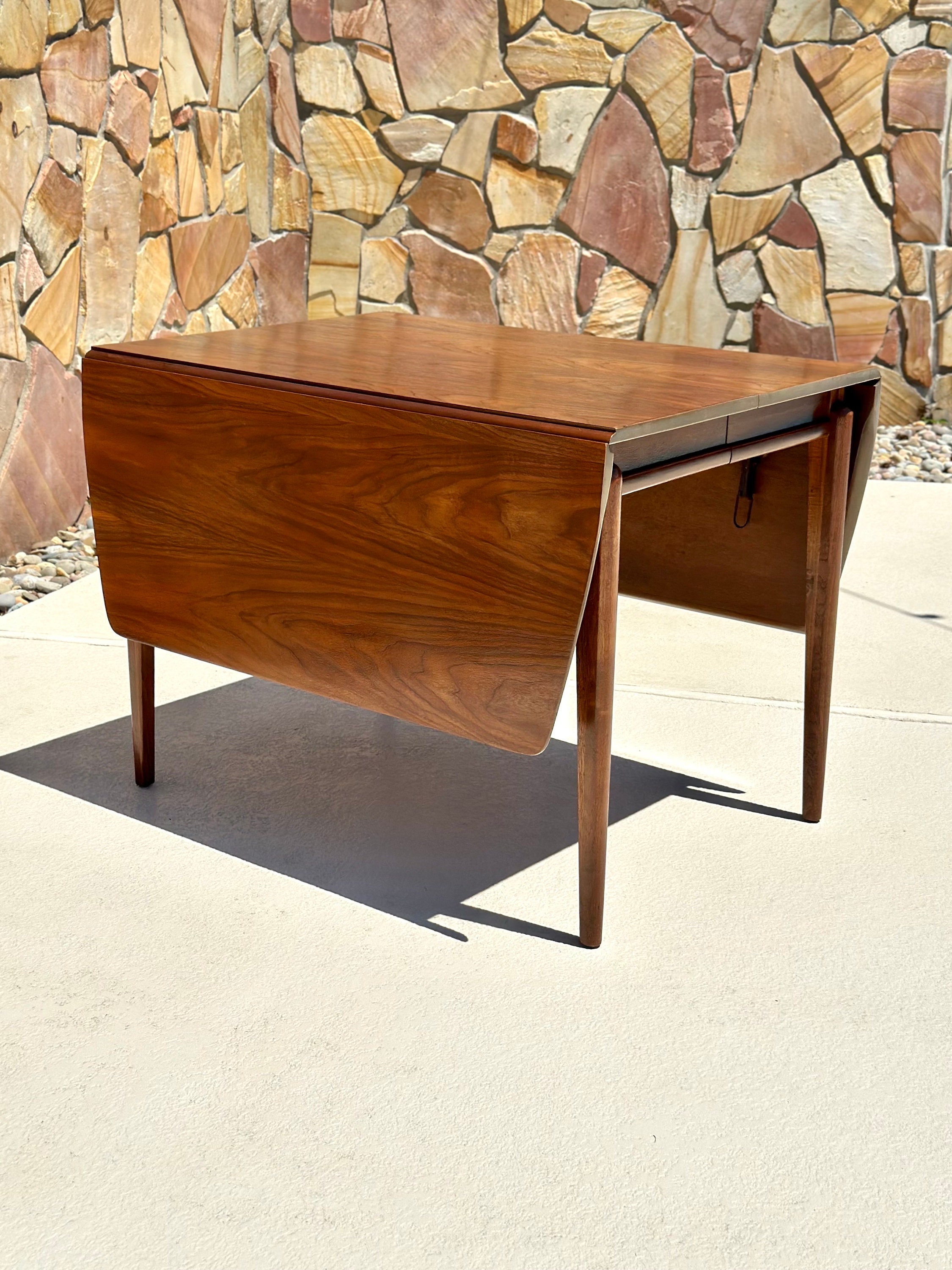 Vintage Mid Century Danish Modern Walnut Dropleaf Dining Table - Etsy