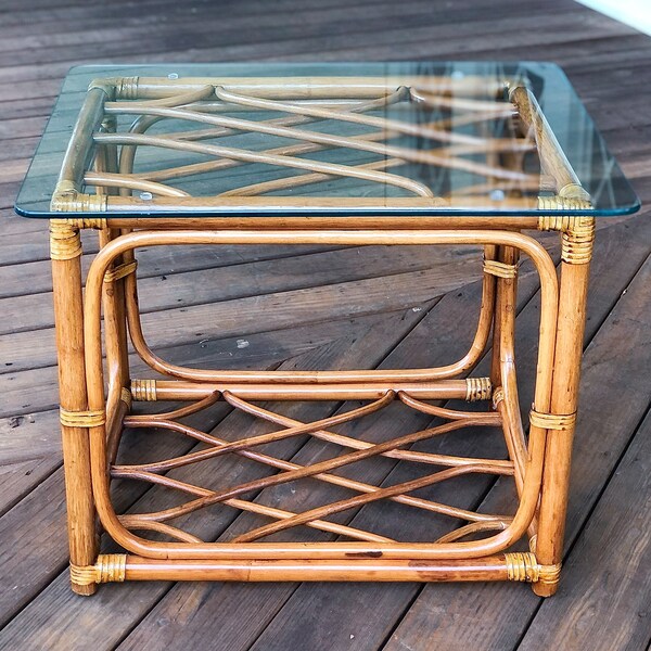 Rattan Side Table - Etsy