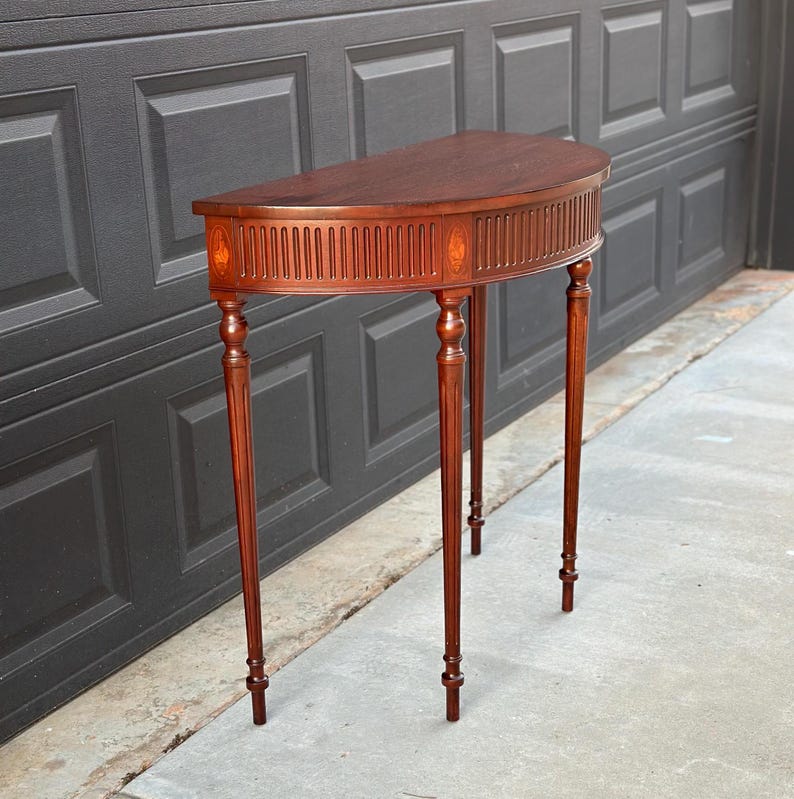 Vintage Mahogany Demilune Console Entry Table - Etsy