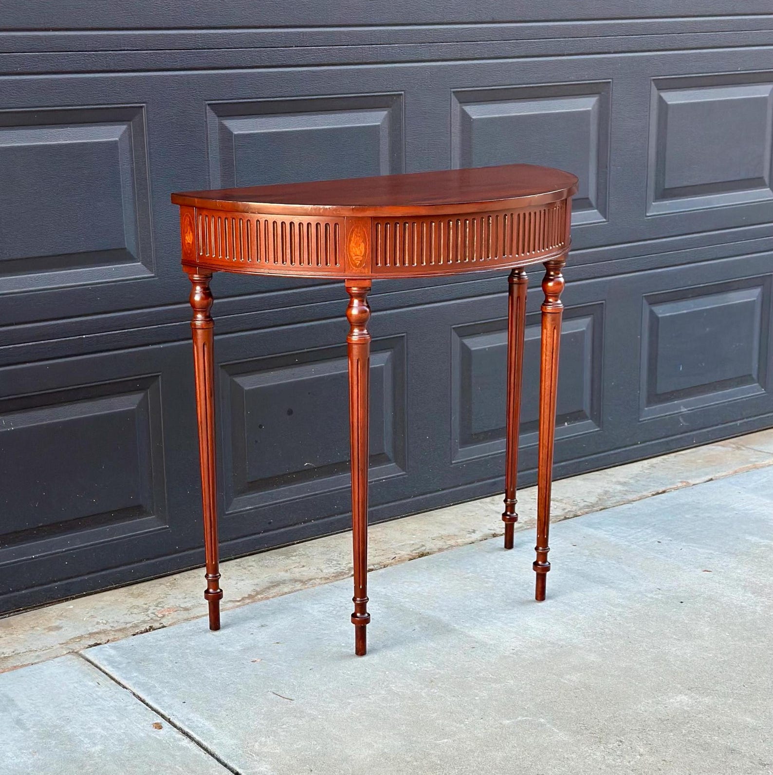 Vintage Mahogany Demilune Console Entry Table - Etsy