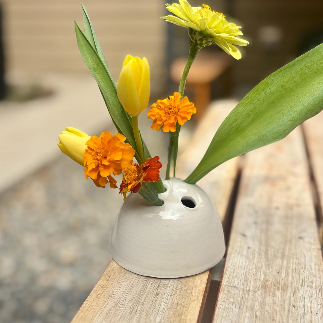 Bulb-shaped Porcelain Flower Frog Vase - Etsy