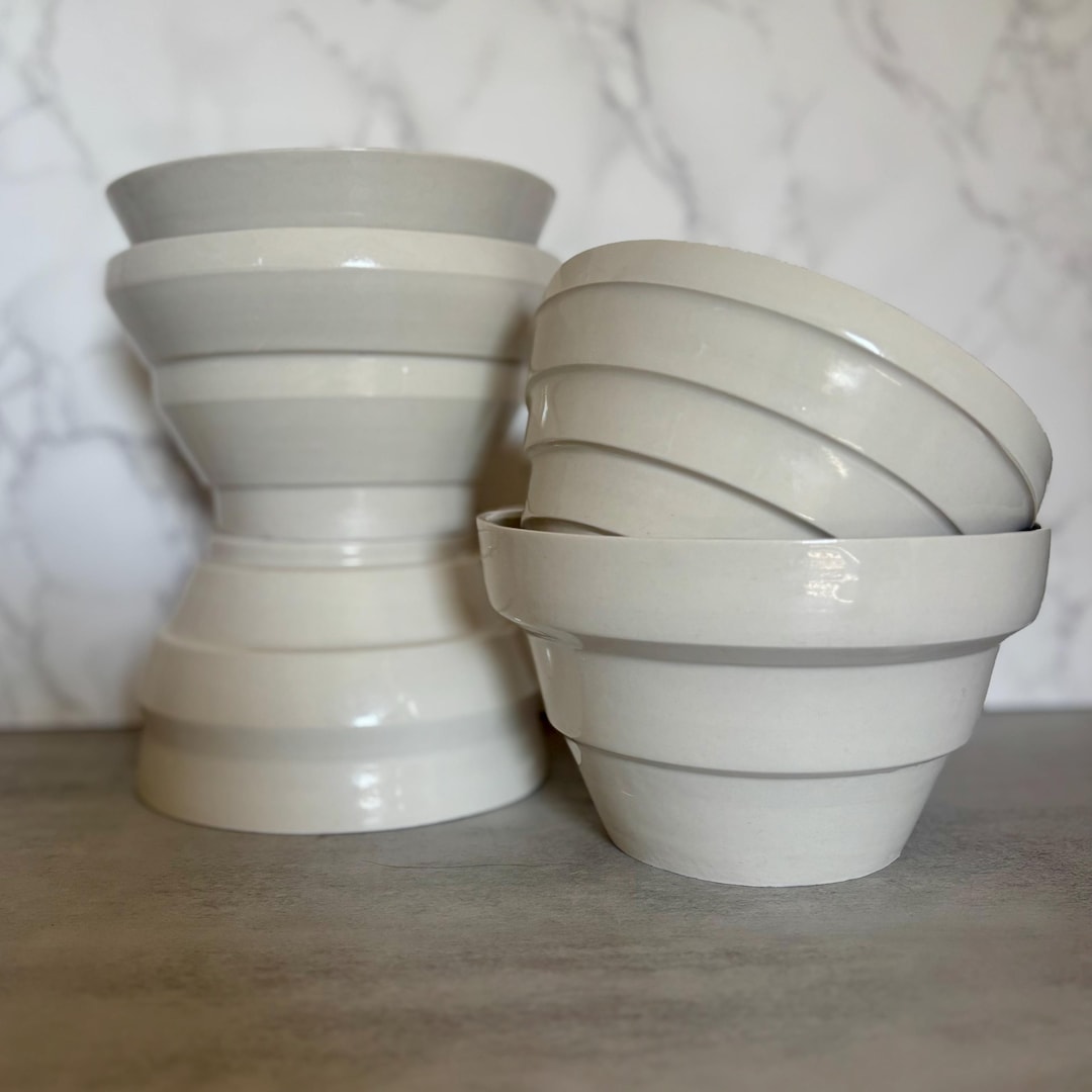 A Handmade Porcelain Angular Bowl, Modern Ramen Bowl, Breakfast Bowl ...