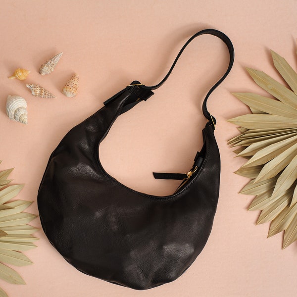 Leather Moon Bag - Etsy UK