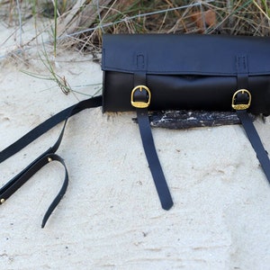 Black Leather Tube Bag for Women/ Circle Bag/barrel Bag/ Leather ...