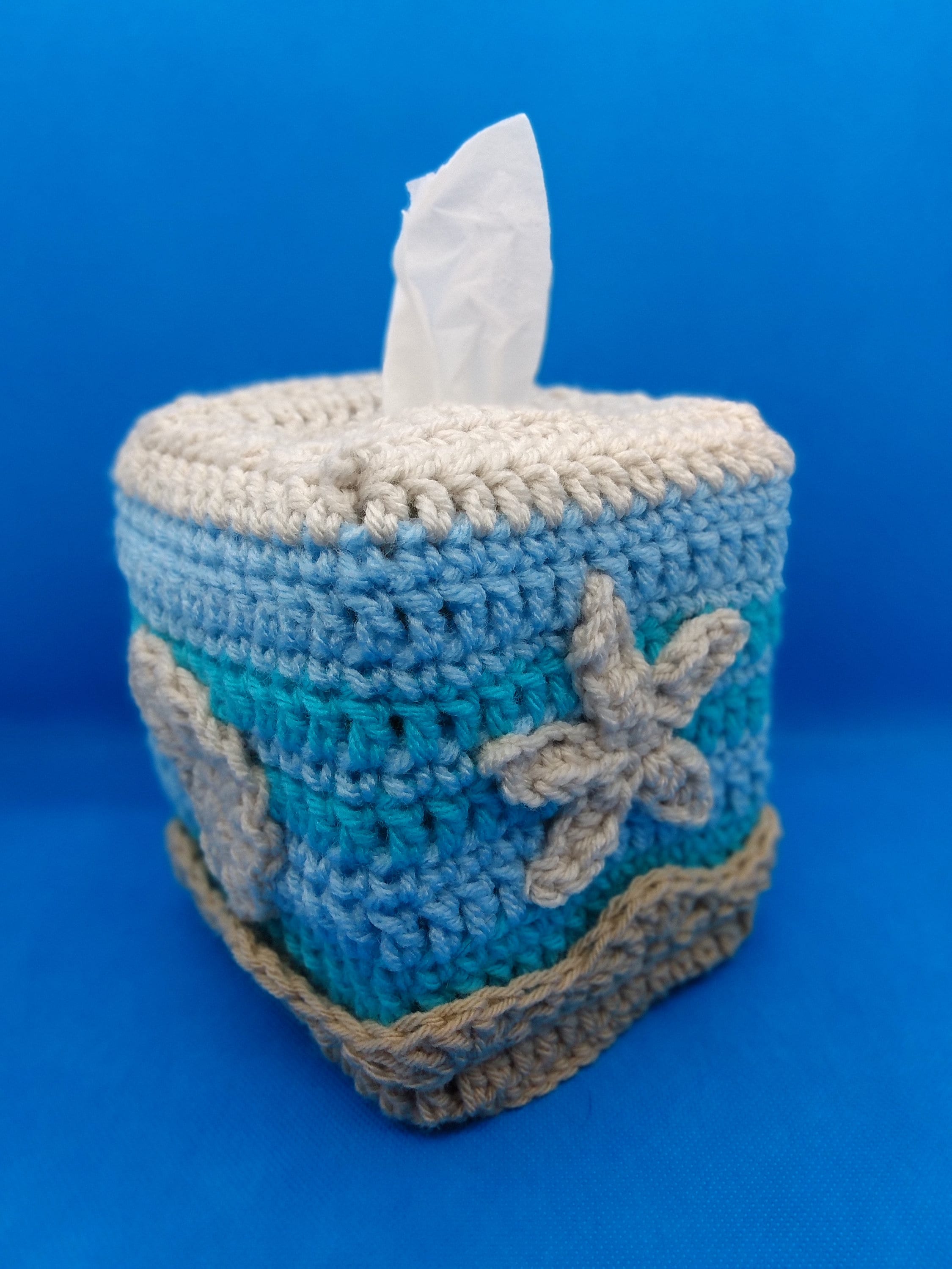 Ocean Waves Tissue Box Cover, Seashells Tissue Cover, Beach Décor ...