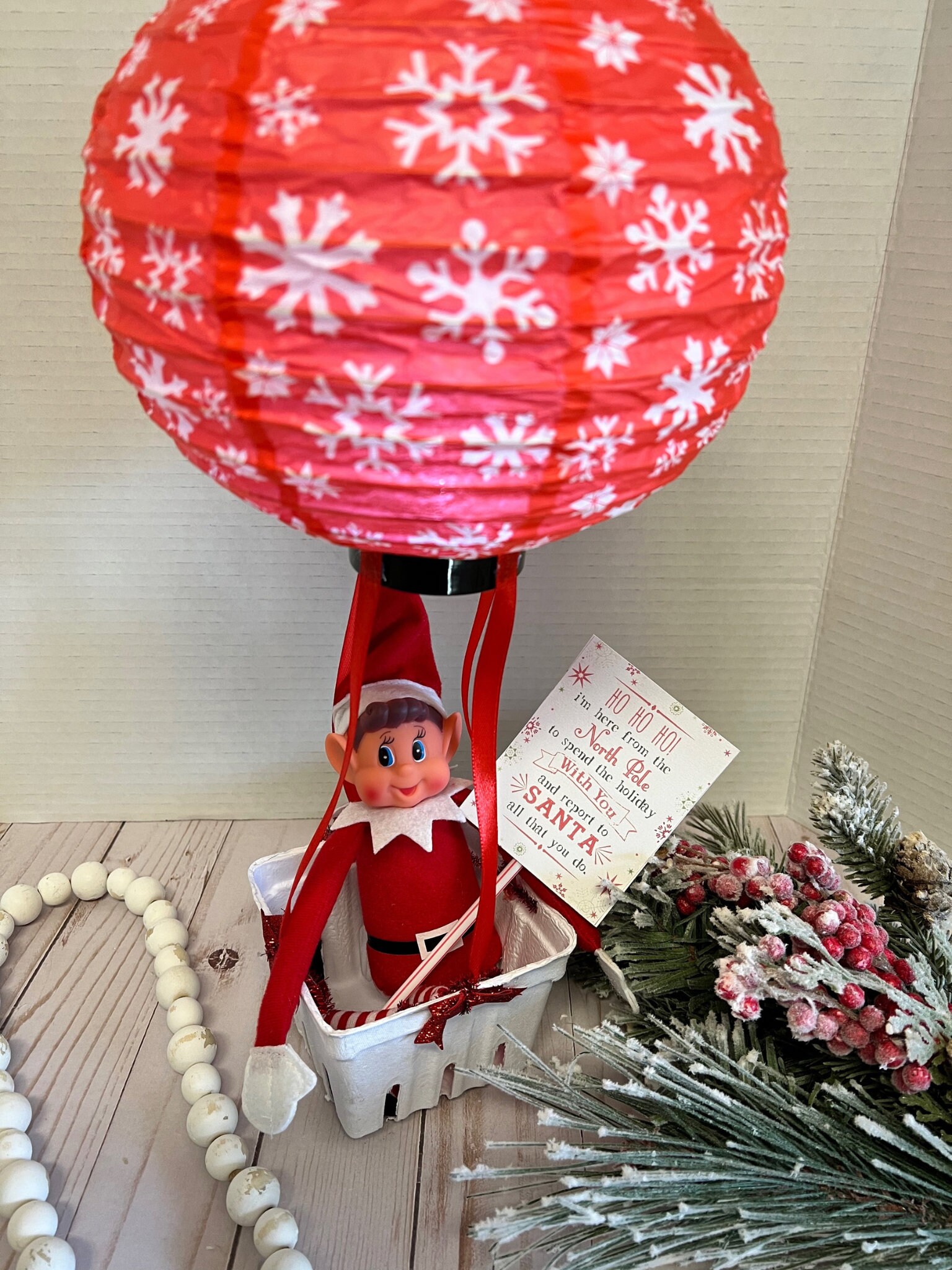 Elf Hot Air Balloon Arrival Prop - Christmas Scene Kit - Etsy