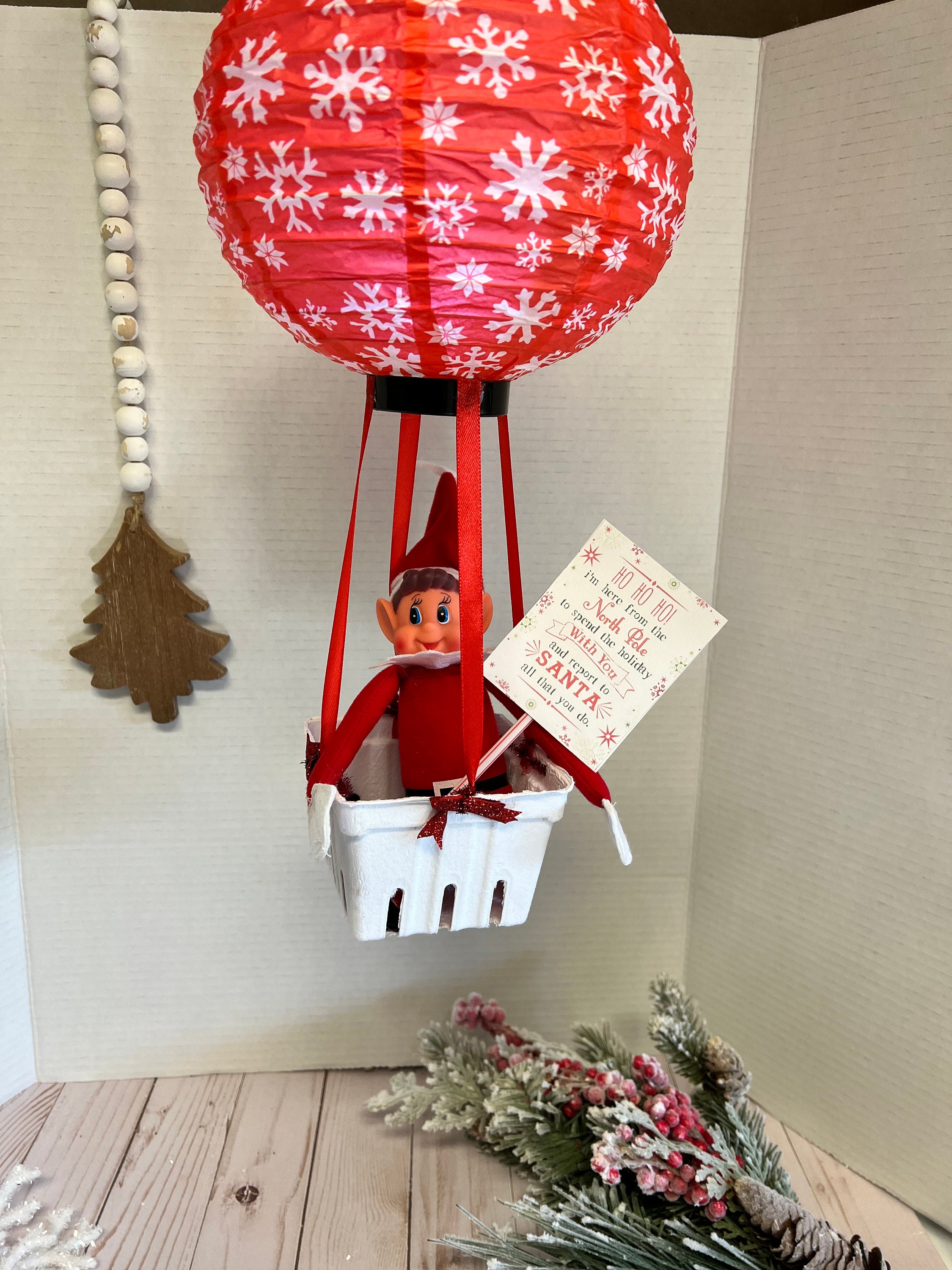 Elf Hot Air Balloon Arrival Prop - Christmas Scene Kit - Etsy
