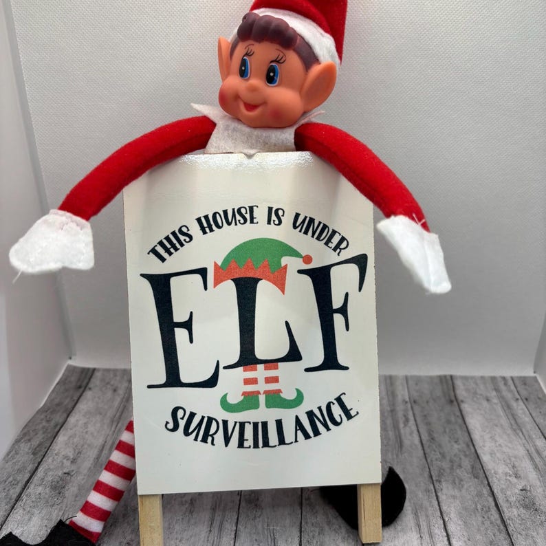 Elf Surveillance Sign: Christmas Elf Kit Prop (7x4 Inch) - Etsy