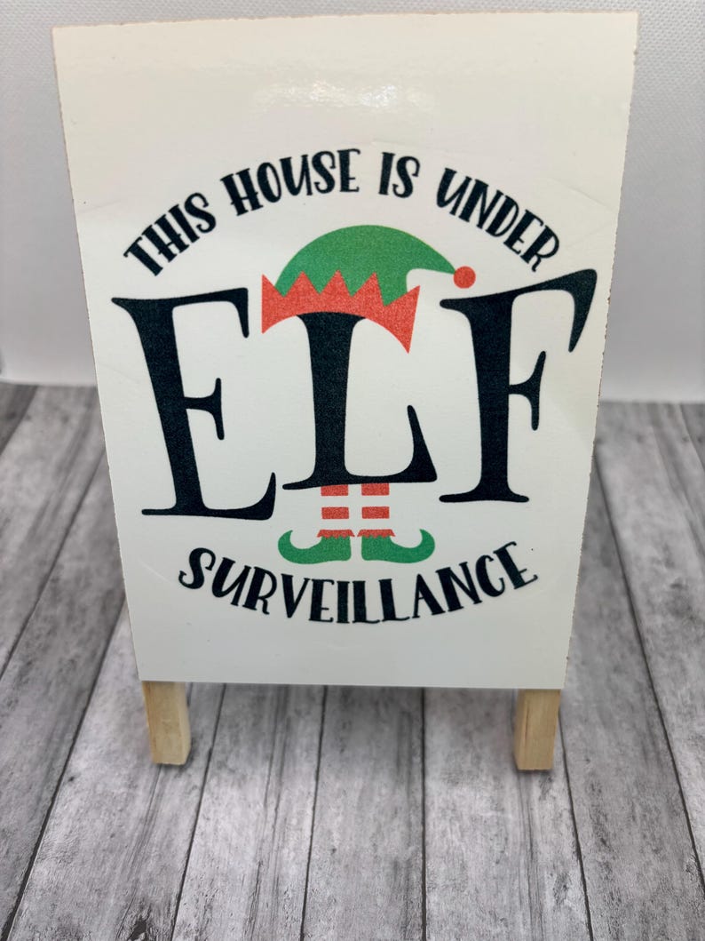 Elf Surveillance Sign: Christmas Elf Kit Prop (7x4 Inch) - Etsy