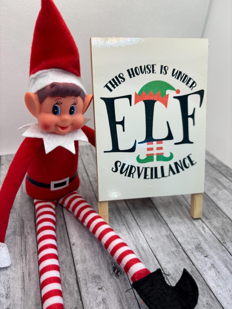 Elf Surveillance Sign: Christmas Elf Kit Prop (7x4 Inch) - Etsy