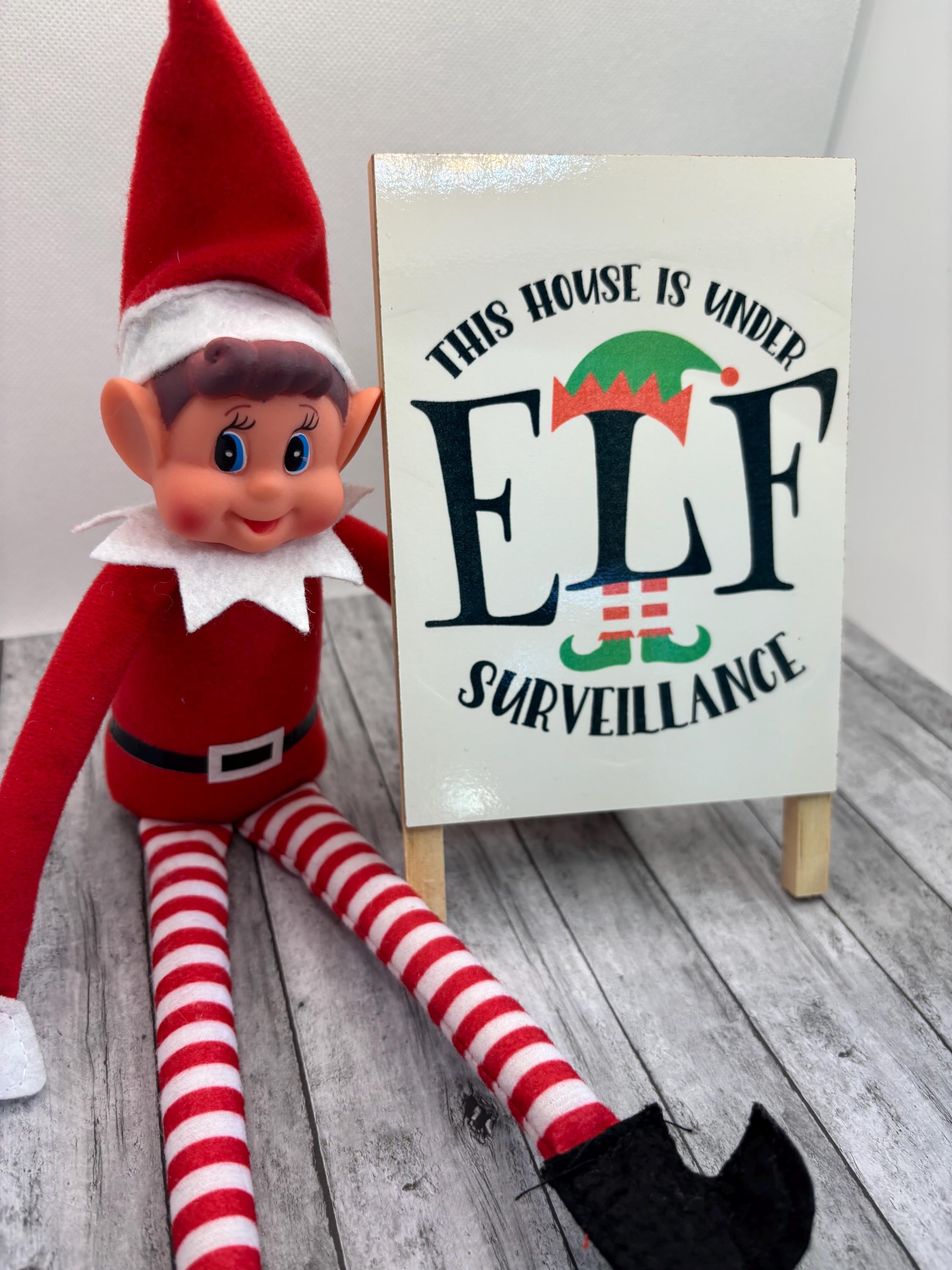 Elf Surveillance Sign: Christmas Elf Kit Prop (7x4 Inch) - Etsy