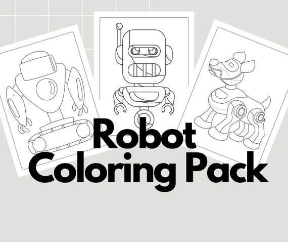 Robot Coloring Pack - Etsy