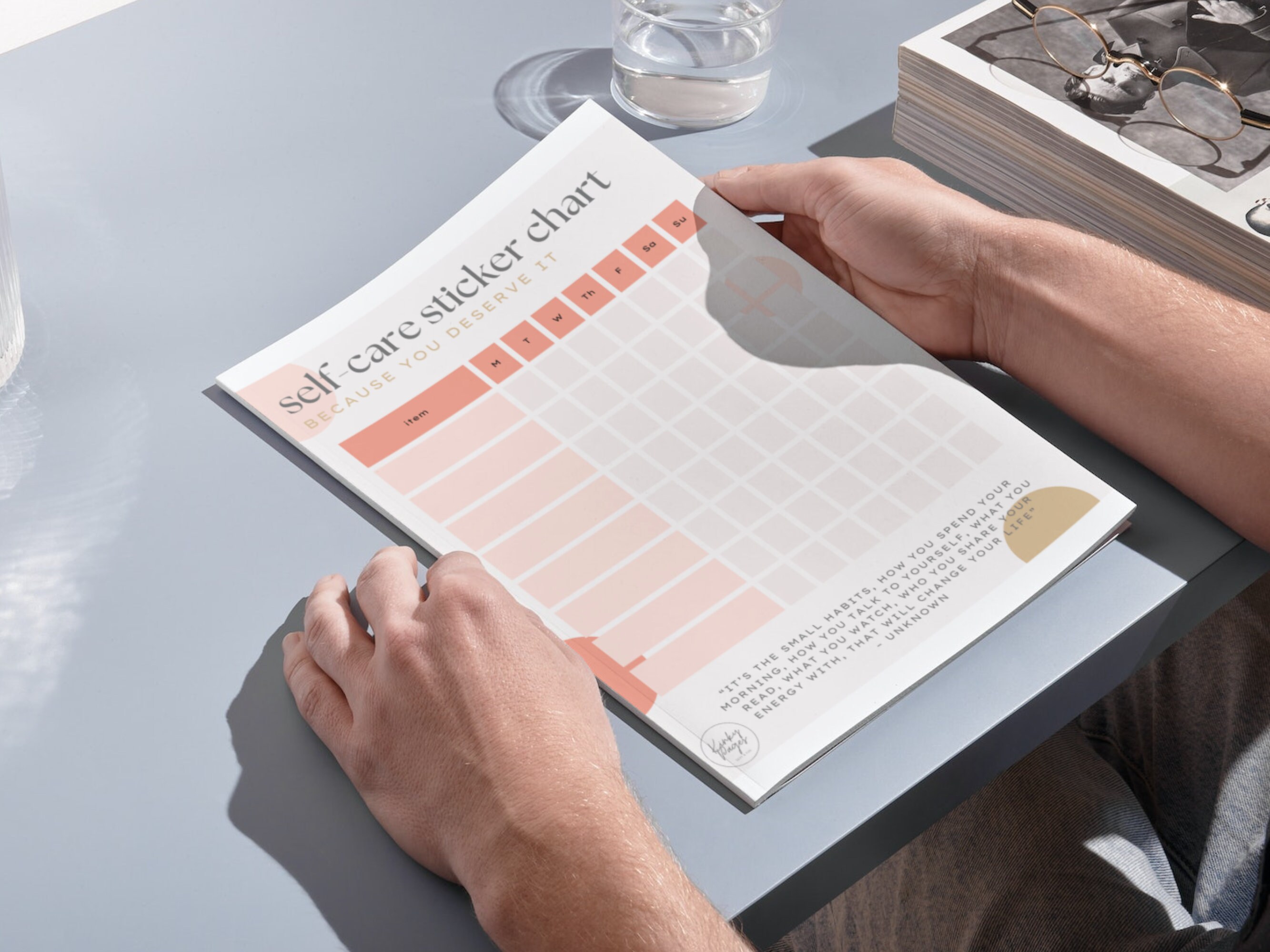 Adult Self-care Sticker Chart - Printable - Etsy