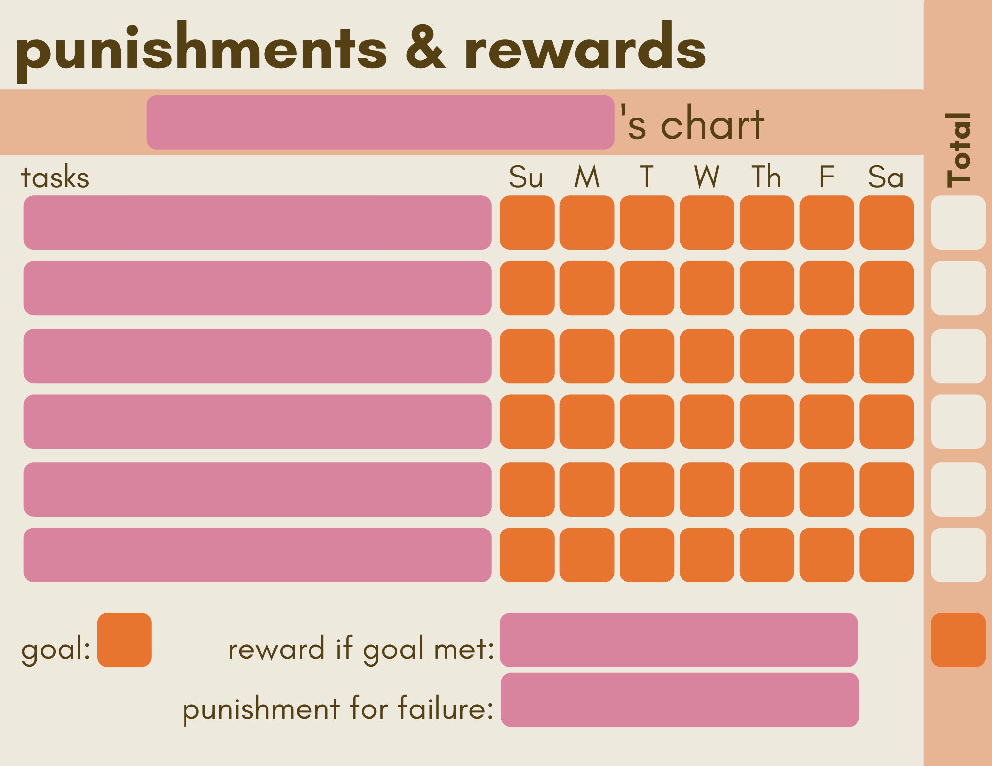 Punishment & Reward Chart BDSM - Etsy