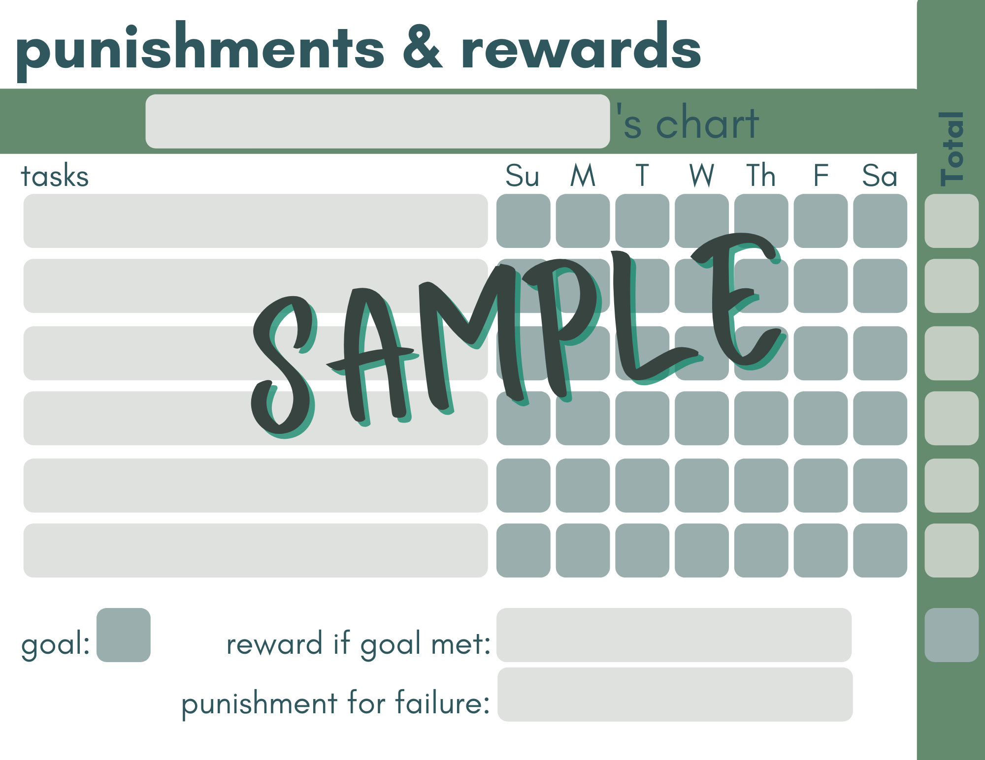 Punishment & Reward Chart (BDSM) - Etsy